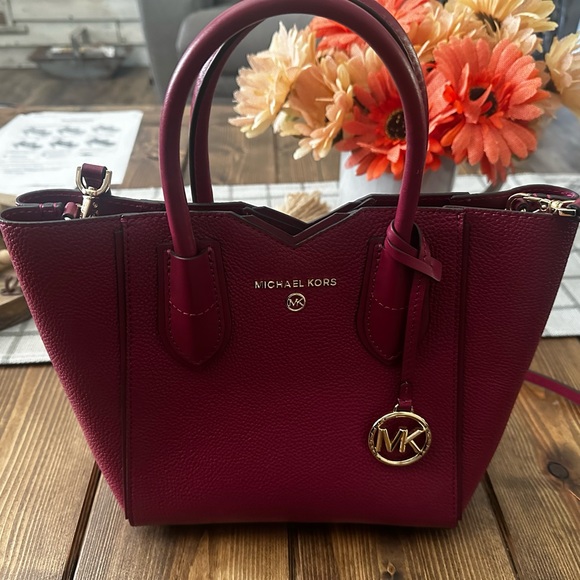 Michael Kors | Bags | Michael Kors Raspberry Red Crossbody Purse | Poshmark
